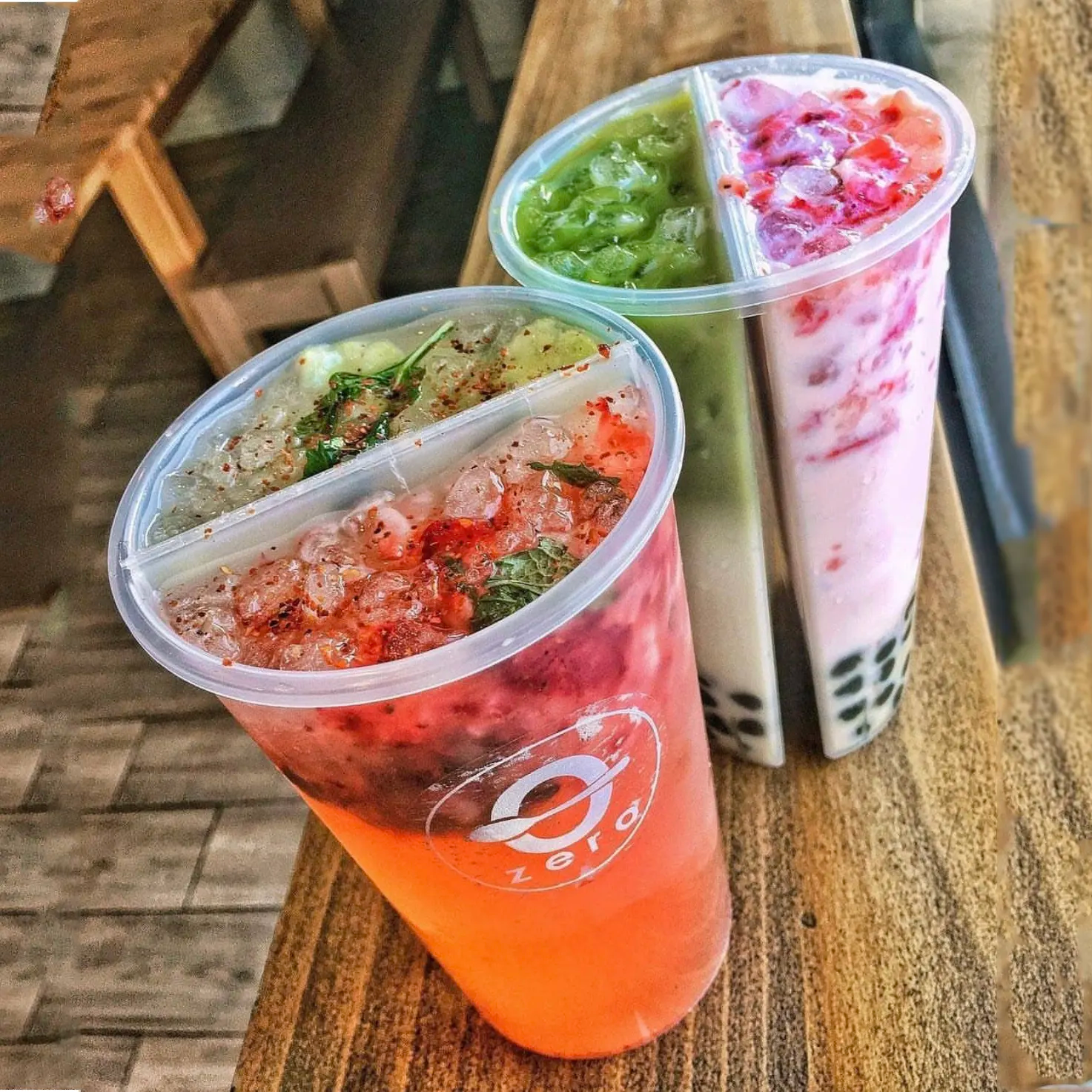 Custom Logo Twin Compartment Boba Cups 700ml | Fastfoodpak