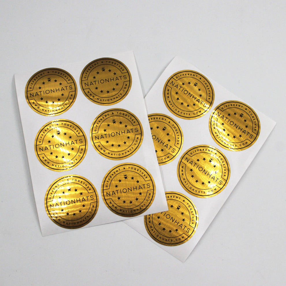 Glossy Brushed Gold Paper Labels in Sheet Customize Round Label ...