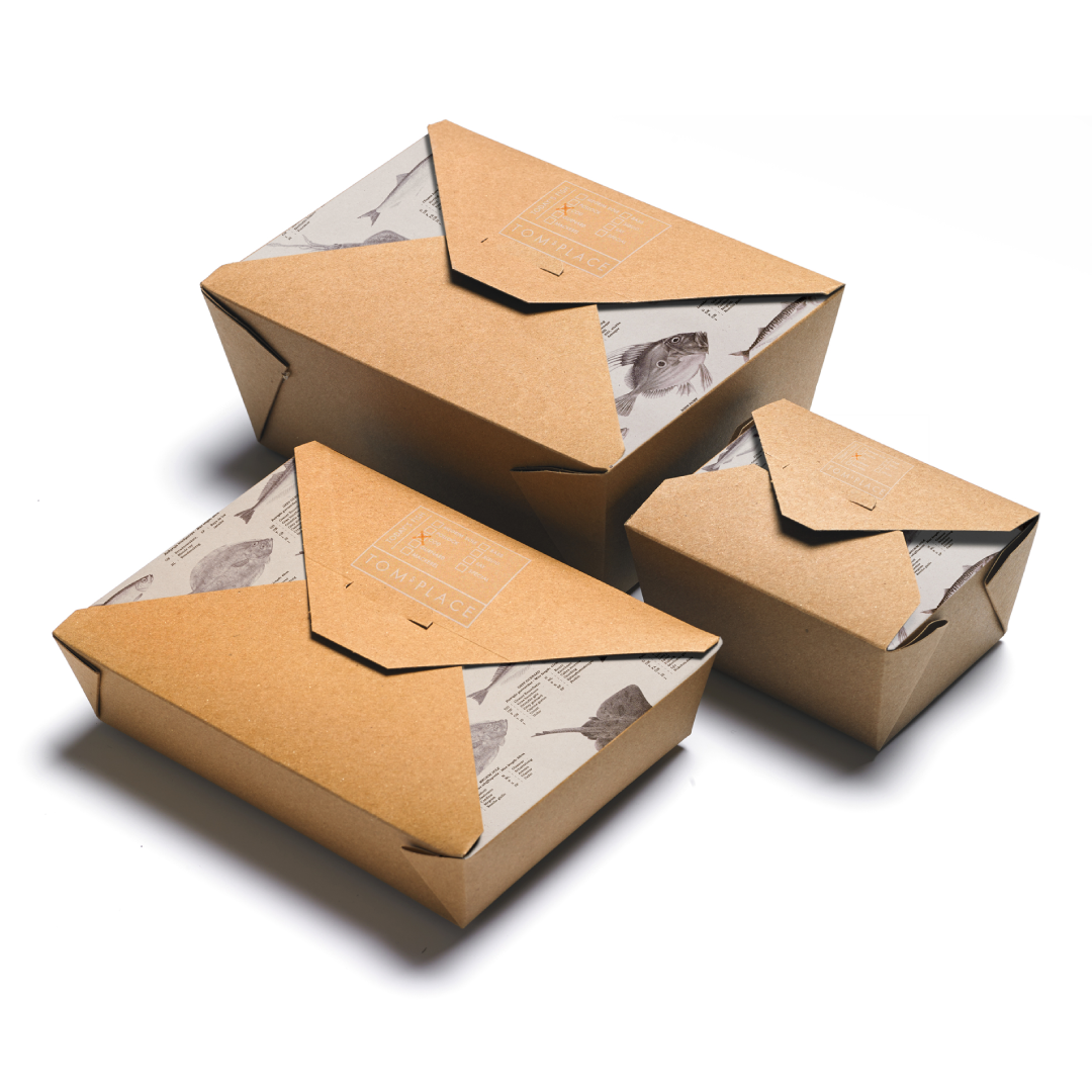 Disposable Biodegradable Paper Takeaway Breakfast Lunch Box Food Conta ...