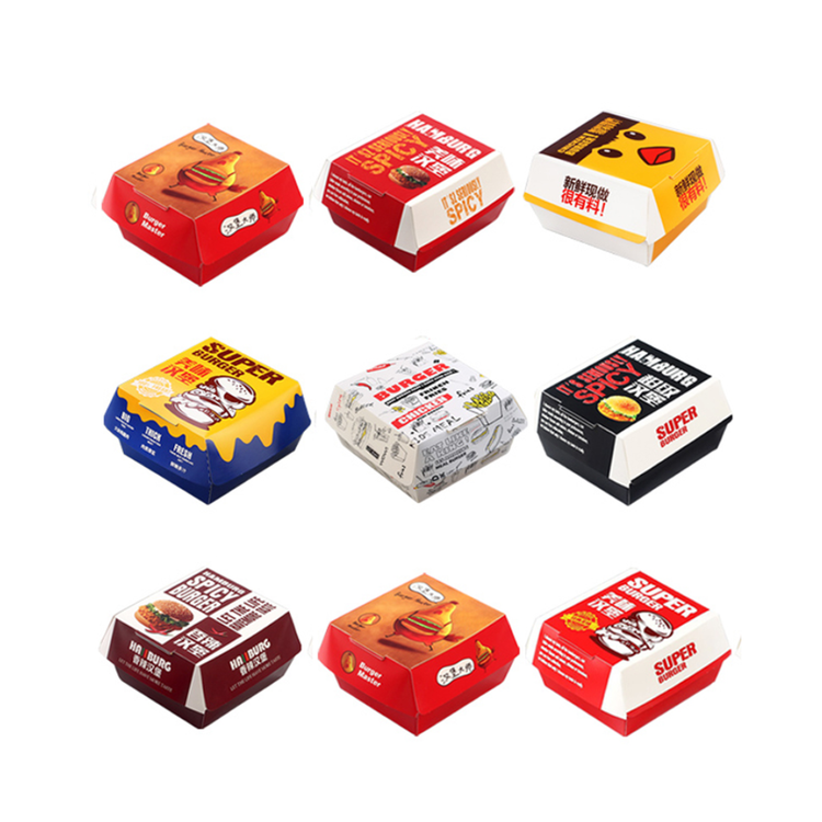 Custom Disposable Food Grade Cardboard Hamburger Packaging Paper Burge ...