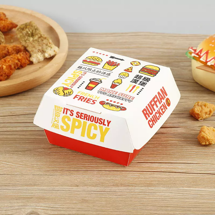 Custom Disposable Food Grade Cardboard Hamburger Packaging Paper Burge ...