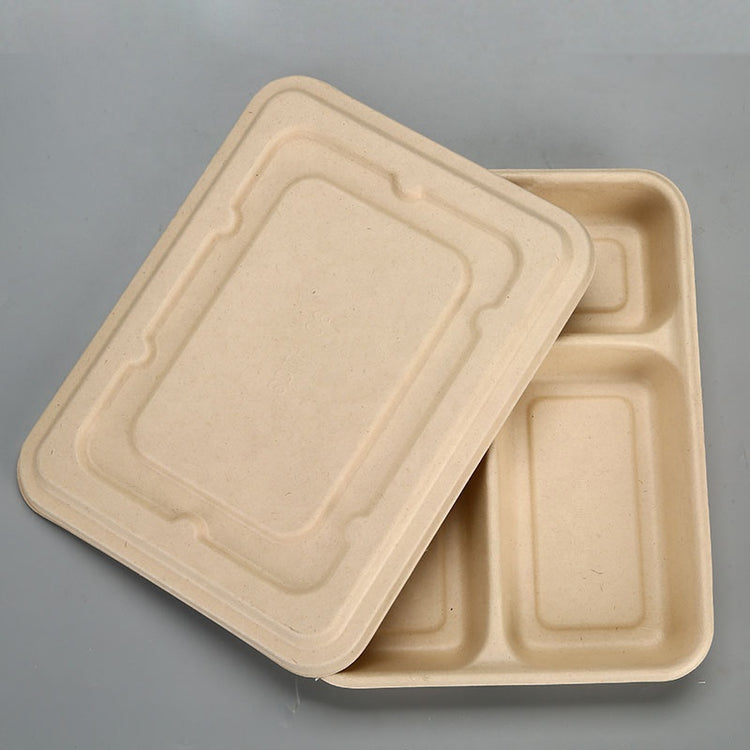 Rectangular Paper Food Container Paper Lunch Box Four Compartment with ...