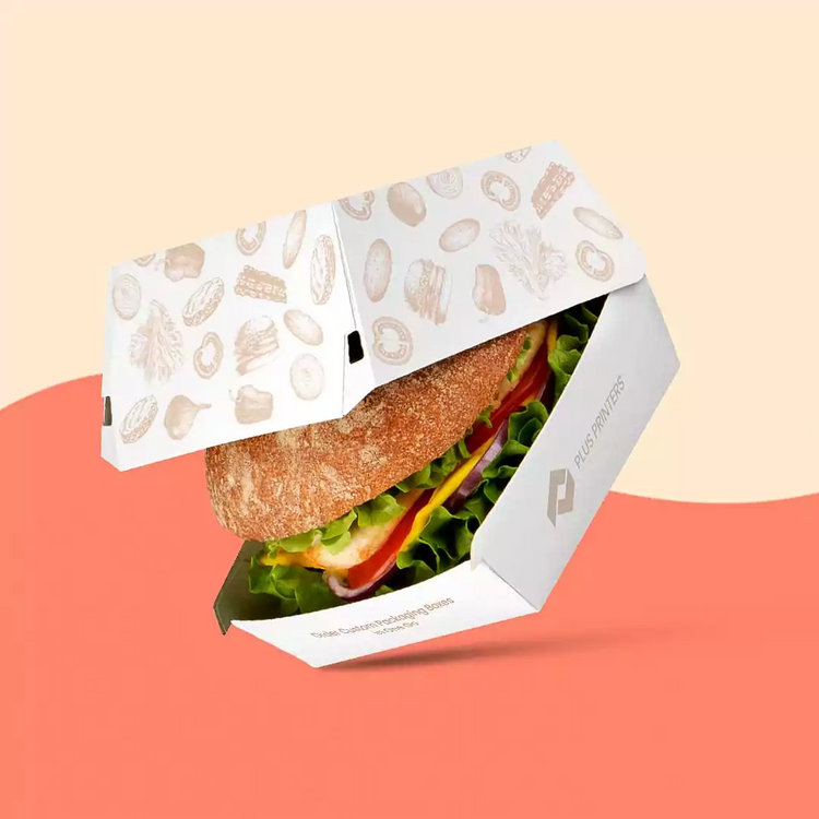 Custom Disposable Food Grade Cardboard Hamburger Packaging Paper Burge ...